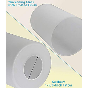 Eumyviv Clear Frosted Glass Lamp Shade, Accessory Glass Fixture Replacement Globe or Lampshade with 1-5/8-Inch Fitter Opening (A00013)