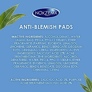 Noxzema Ultimate Clear Face Pads Clears & Prevents Acne Anti-Blemish Made with Over 60% Alcohol 90 Count