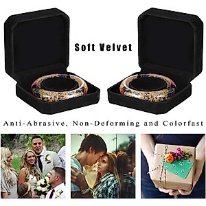 HooAMI Square Black Velvet Bracelet Gift Box Jewelry Display