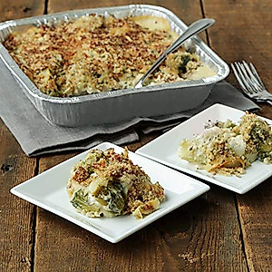 [25 Pack - 8” x 8”] Square Baking Cake Pans| Heavy Duty l Disposable Aluminum Foil Tins l Portable Food Containers l Perfect for Roasting Toaster Oven Broiling Cooking