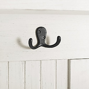 Crosley Furniture Seaside Hall Tree, Entryway Bench with Coat Rack and Shoe Cabinet, Distressed White