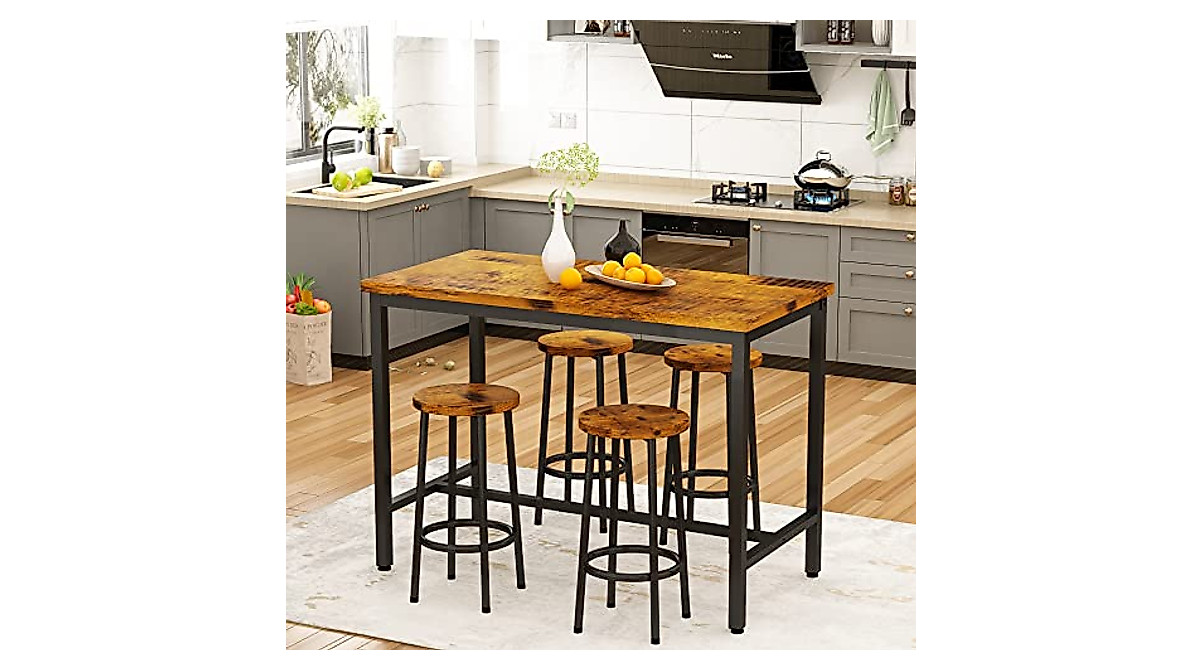 Stylish AWQM Bar Height Table & Chair Set for Small Spaces