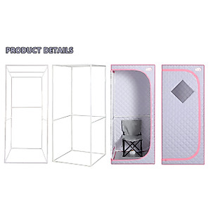 Kanlanth Portable Sauna Full Size Personal Steam Sauna for Home, 2.2L 1000 Watt Steam Generator, 60 Minute Timer with Remote Control, Chair Included, Home Sauna Spa Tent for Detox Relaxation, Grey