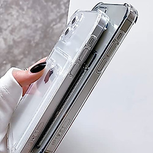 Tuokiou Clear Wallet Phone Case for iPhone 12 Pro Max Upgrade Card Slot Case Slim Fit Protective Soft TPU Shockproof Cover with Cute Card Holder for Apple iPhone 12 Pro Max 6.7 inch (2020) (Clear)