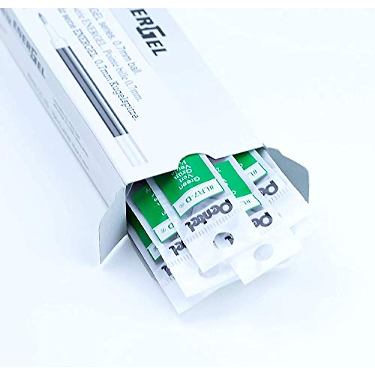 Pentel Refill Ink for BL57/BL77 EnerGel Liquid Gel Pen, 0.7mm, Metal Tip, Green Ink, Box of 12 (LR7-D-12)