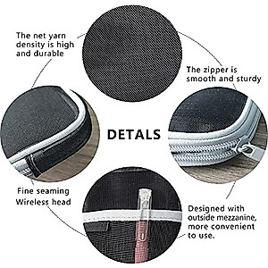 Mesh Pen Pencil Case Clear Zipper Pencil Pouch Box Stationary Organizer Case Makeup Cosmetics Bag Multi-Purpose Portable Travel Bag for School Office Teen Girls Stationary Supplies, Black