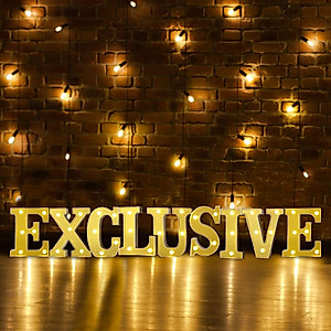 Efavormart 6" 3D Gold Marquee Letters 5 LED Light Up Letters Warm White LED Letter Lights - E