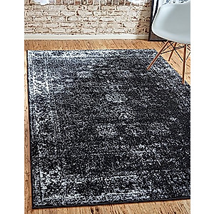 Unique Loom Sofia Collection Area Rug - Casino (5' 1" x 8' Rectangle, Black/ Ivory)