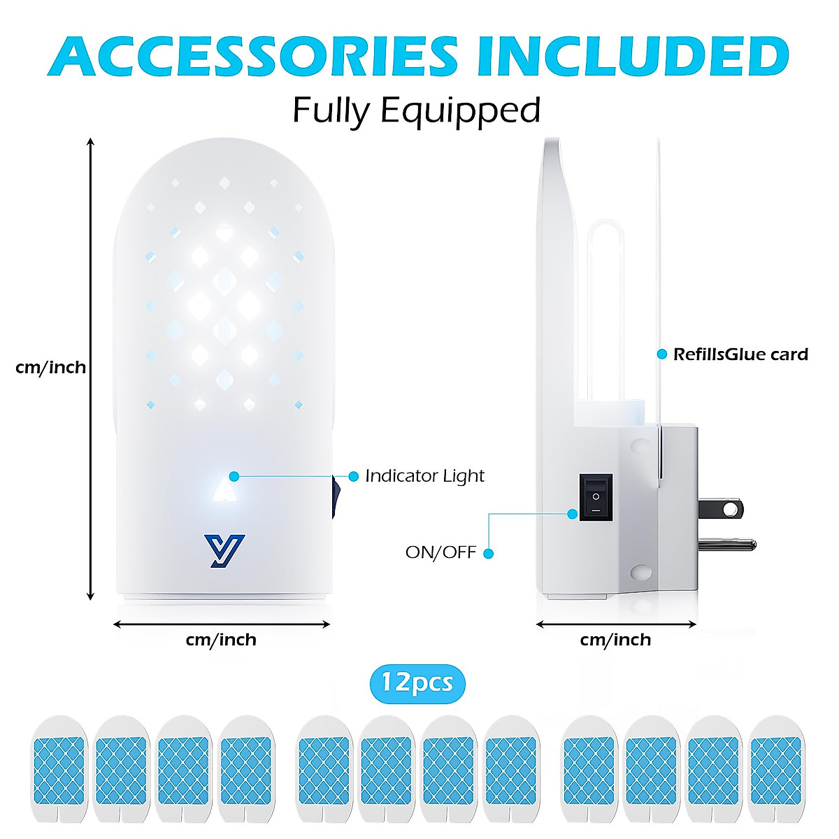 Electronic Flying Insect Trap 2 Pack Plug in Flea Fly Catcher Gnat Moth Bug Killer with Night Light UV Attractant and Sticky Boards for Home Office Garage