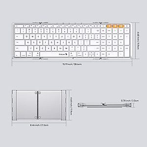 ProtoArc Foldable Bluetooth Keyboard for Mac, XK01-A Folding Wireless Keyboard with Number Pad, Full Travel Keyboard for Macbook, iMac, iPad 10.2, iPad Pro/Air/Mini, iPhone