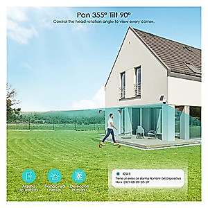 Security Camera Camera 3MP FHD Solar Battery PTZ WiFi Camera Outdoor Waterproof PIR Alarm Motion Detection P2P CCTV Camera IR Color Night Vision Surveillance Camera with Spotlight (Color : 3MP Cam,