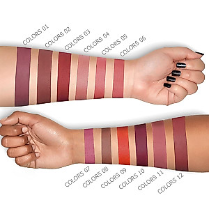 Matte Liquid Lipstick set Waterproof Long Lasting Non-Stick Cup Liquid Lipgloss Velvety Liquid Lipstick Kiss-proof Durable Nude Lip Gloss (12PCS)