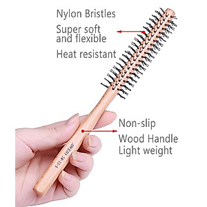 PERFEHAIR Small Round Brush for Short Hair, 1 Inch Mini Quiff Roller for Women and Men, Best for Thin Hair, Bangs, Beard, Styling, Lifting, Curling