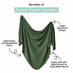Large Premium Knit Baby Swaddle Receiving Blanket "Roxy" by Copper Pearl