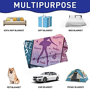 Dance Blanket Dance Present for Girls, Flannel Soft Warm Plush Sport Dance Throw Blanket for Girls Boys Teens Kids Dance Lovers All Season Couch Sofa Bed Living Room Decor 50"x60"