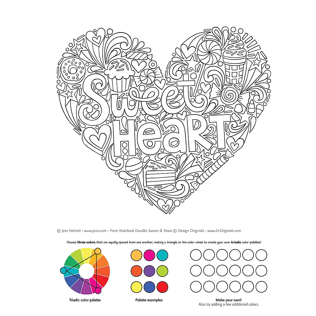 Notebook Doodles Sweets & Treats: Coloring & Activity Book (Design Originals) 32 Scrumptious Designs; Beginner-Friendly Empowering Art Activities for Tweens, on Extra-Thick Perforated Pages