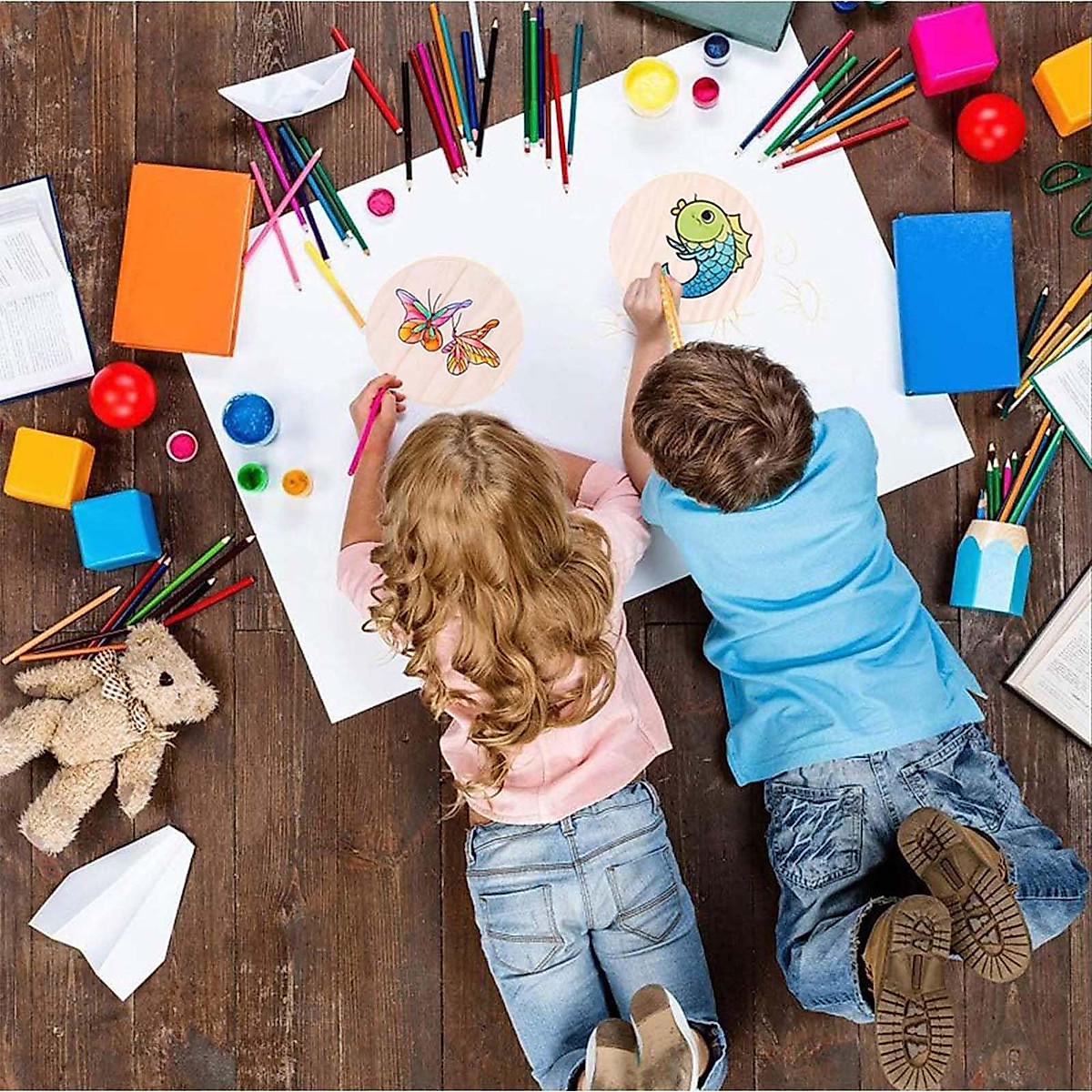 10 Pcs Wood Circles for Crafts,7 Inch Unfinished Round Wooden Discs, Door Hangerwood Canvas Circle, Door Designwood Plaque, Wooden circlesDIY Crafts