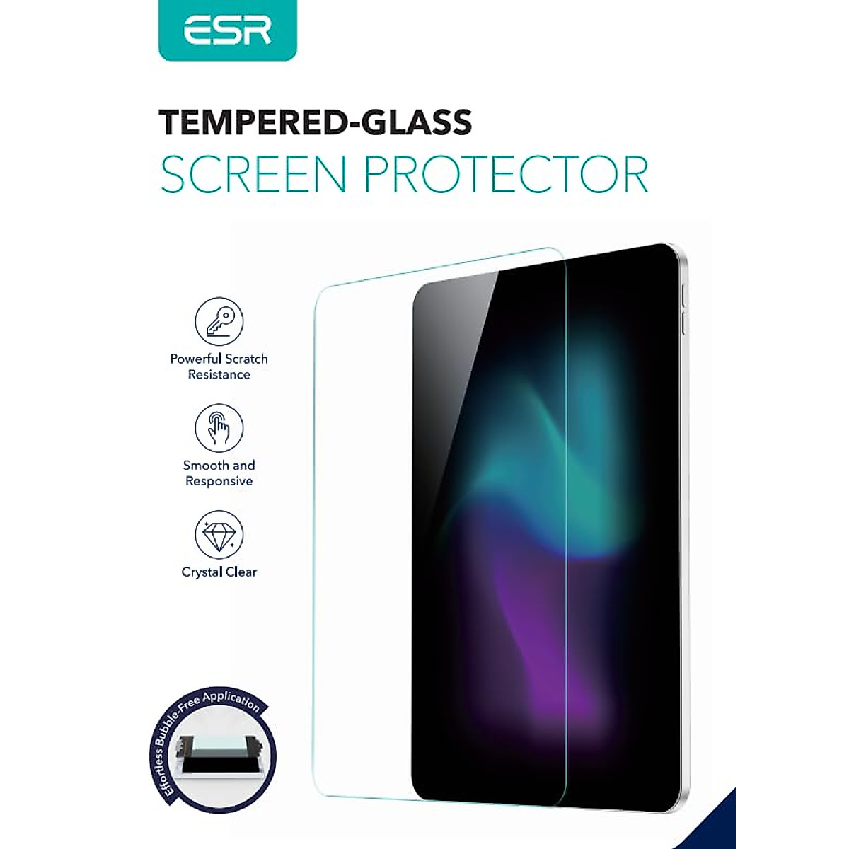 ESR 2 Pack Screen Protector for iPad Air 5th/4th Generation(2022/2020), iPad Pro 11 Inch (2022/2021/2020/2018) Screen Protector, Tempered Glass Film with Easy Application Tray, Anti-Scratch, HD