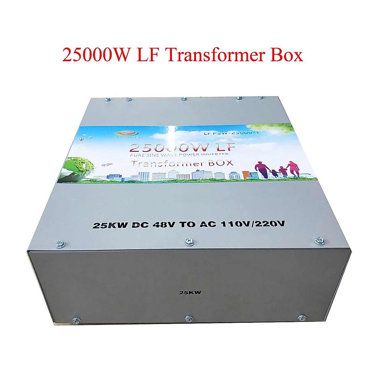 RuiCheng 100000 Watt Peak 25000 Watt Low Frequency Split Phase Pure Sine Wave Power Inverter 48 V Dc Input / 110 V,220 V Ac Output 60 Hz Frequency with 110V Charger & 3.5" LCD Display Box