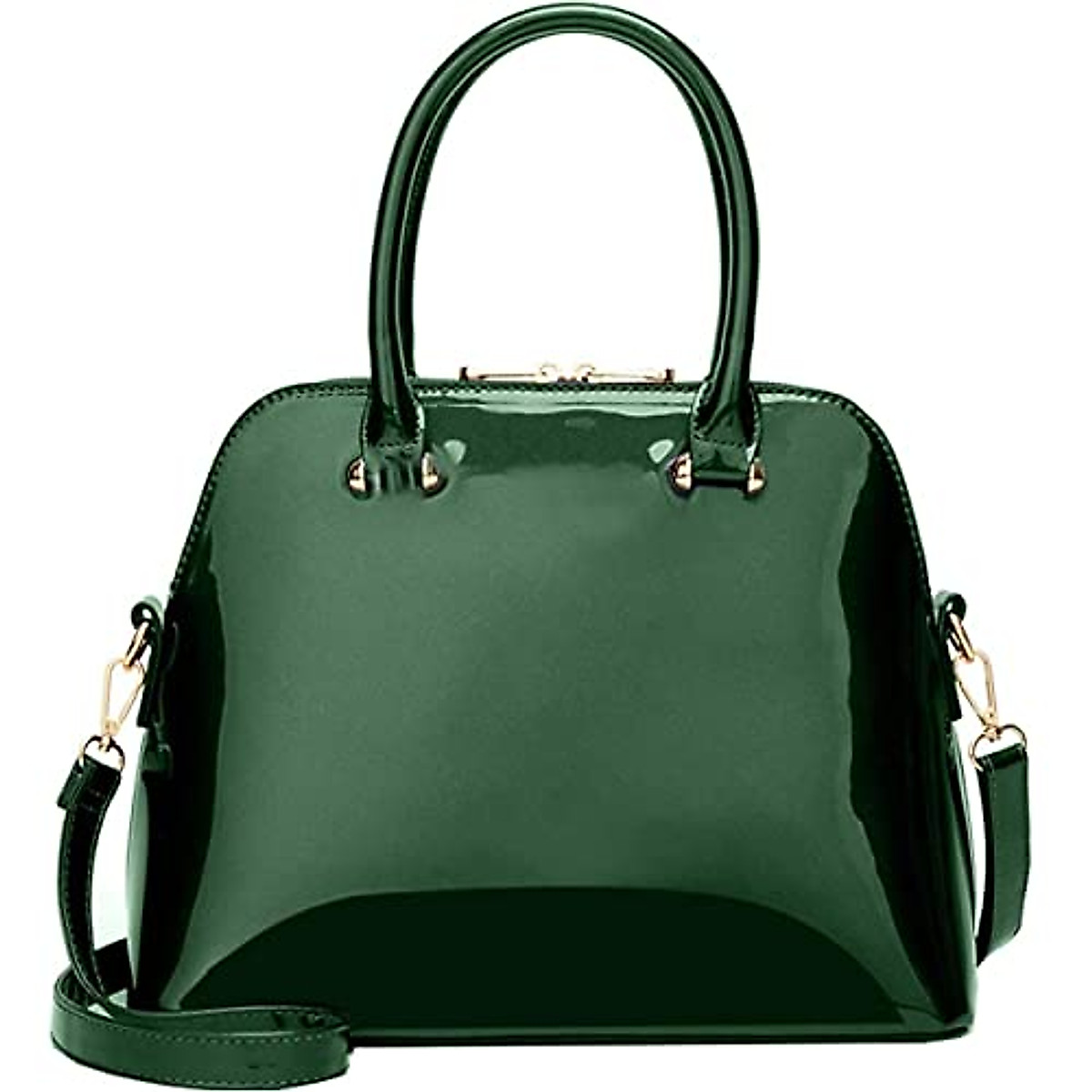 XingChen Shiny Patent Leather Handbags and Purses for Women Shell Shoulder Bag Top Handle Totes Evening Party Satchel Green