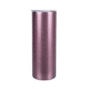 Elanze Designs 20 oz Glitter Stainless Steel Insulated Travel Tumbler With Sliding Lid For Iced or Hot Beverage, Bubblegum Pink
