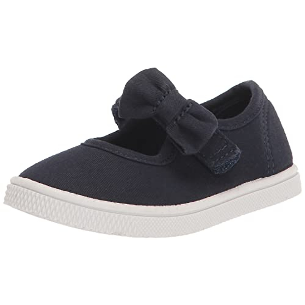 The Children's Place,baby-girls,Slip on Sneakers,Uniform Bow Strap Canvas Sneakers,Navy,10 Toddler