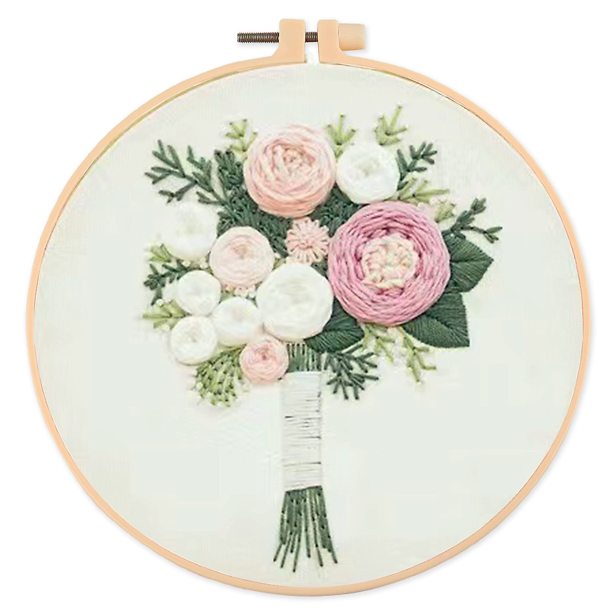 Expression Tees Embroidery Kit for Beginners & Adults - Easy Hand Embroidery Set with Cross Stitch Kits, Beginner Friendly DIY Craft, All-Inclusive Starter Kit Floral Bouquet Designs (#8 Bouquet)