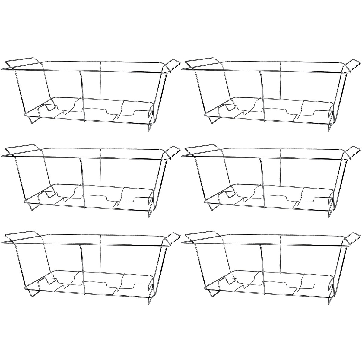 6 Pack Chafing Wire Rack Buffet Stand Chrome Frame for Events, Parties, Wedding, & Birthday Party Catering, Full Size Chafing Stand for Dish Serving Trays, Food Warmer Catering Supplies