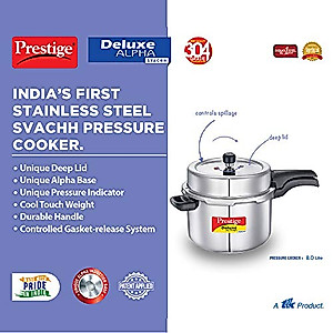 Prestige PRASV8 Pressure Cooker, 8 Liter, Silver