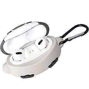 ONGHSD for Airpods Pro Gray Penguin Case Shockproof Silicone Protective Case for Airpod Pro Case with Keychain Cute 3D Cartoon Animal Protector Skin for Airpods Pro Cover Charging Case Protection