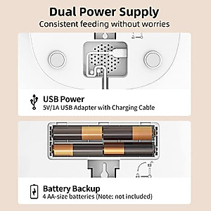ROJECO Automatic Cat Feeders WiFi, 4L Cat Food Dispenser with APP Control, Detachable Body Design for Cleaning, Dual Power Supply and Low Food Alarms, 2.4GHz Wi-Fi Enabled Pet Feeder for Cats and Dogs