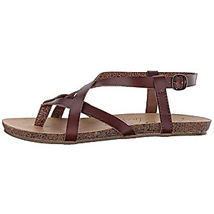 Blowfish Malibu Women's Granola Flat Sandal, Whiskey Dyecut PU, 8.5 Medium US