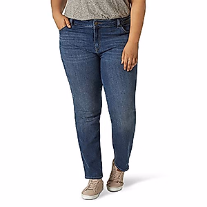 Lee Women's Plus Size Legendary Mid Rise Straight Leg Jean Seattle 18 Plus Medium
