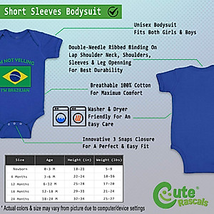 Custom Boy & Girl Baby Bodysuit I'm Not Yelling I Am Brazilian Brazil Funny Cotton Baby Clothes Royal Blue Design Only Newborn