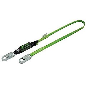 Honeywell ANSI Z359.13 Compliant 4' Vinyl Coated Web Lanyard w/2 Locking snap Hooks (Green) 913PC/4FTGN
