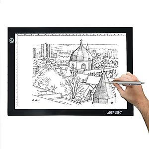 AGPtek New A4 LED Artcraft Tracing Light Pad Extra Large Active Area Ultra-Thin Stepless Brightness Control Tatoo Pad Animation, Sketching, Designing, X-ray Viewing W/USB Adapter (PSE Approval)