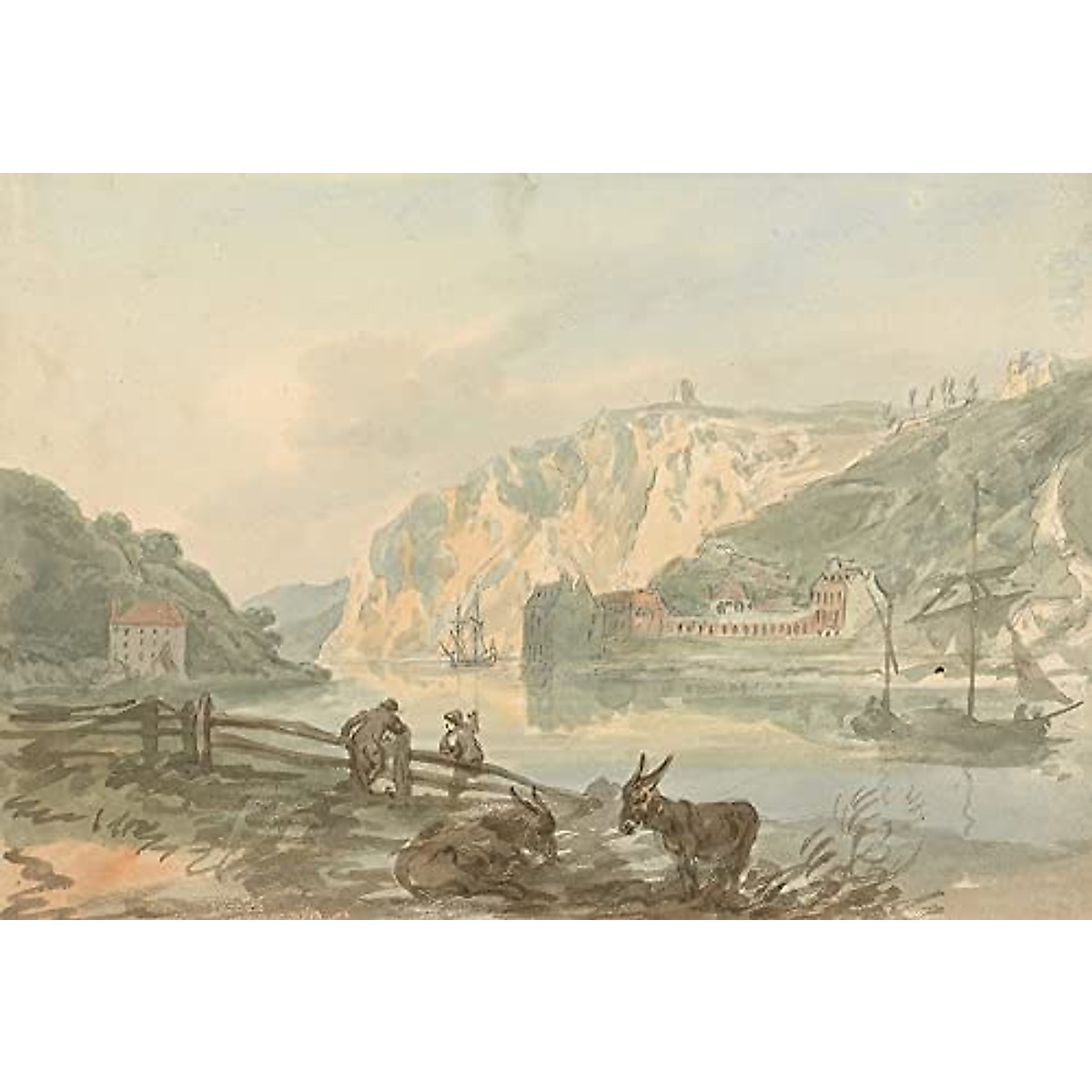 ArtDirect Hotwells from Rownham Ferry 20x14 UnFramed Museum Art Print Poster Ready for Framing by Nicholas Pocock (English, 1740-1821)