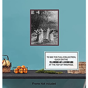 Witchy Pagan Wall Art & Decor - LARGE 11x14 - Witch Coven - Wiccan Wicca Decor - Gift for Witchcraft and Black Magic Fans - Gothic Pagan Wall Art - Goth Room Decor - Creepy Scary Vintage Picture Photo