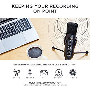 Marantz Professional MPM-4000U Podcast Mic - USB Condenser Microphone With Mixer and Headphone Output for Podcasting, Live Streaming, YouTube Projects
