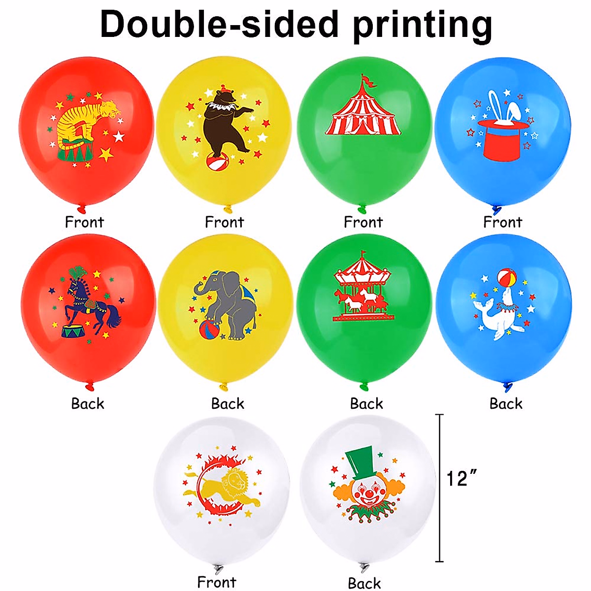 Circus Carnival Banner Backdrop,20 Carnival Balloons 11 Carnival Photo Booth Props For Circus Carnival Party Supplies Decorations