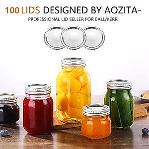 Canning Lids for Ball, Kerr Jars - Split-Type Metal Mason Jar Lids for Canning - Food Grade Material, 100% Fit & Airtight for Wide Mouth Jars (86mm Wide Mouth（100 Pcs）)