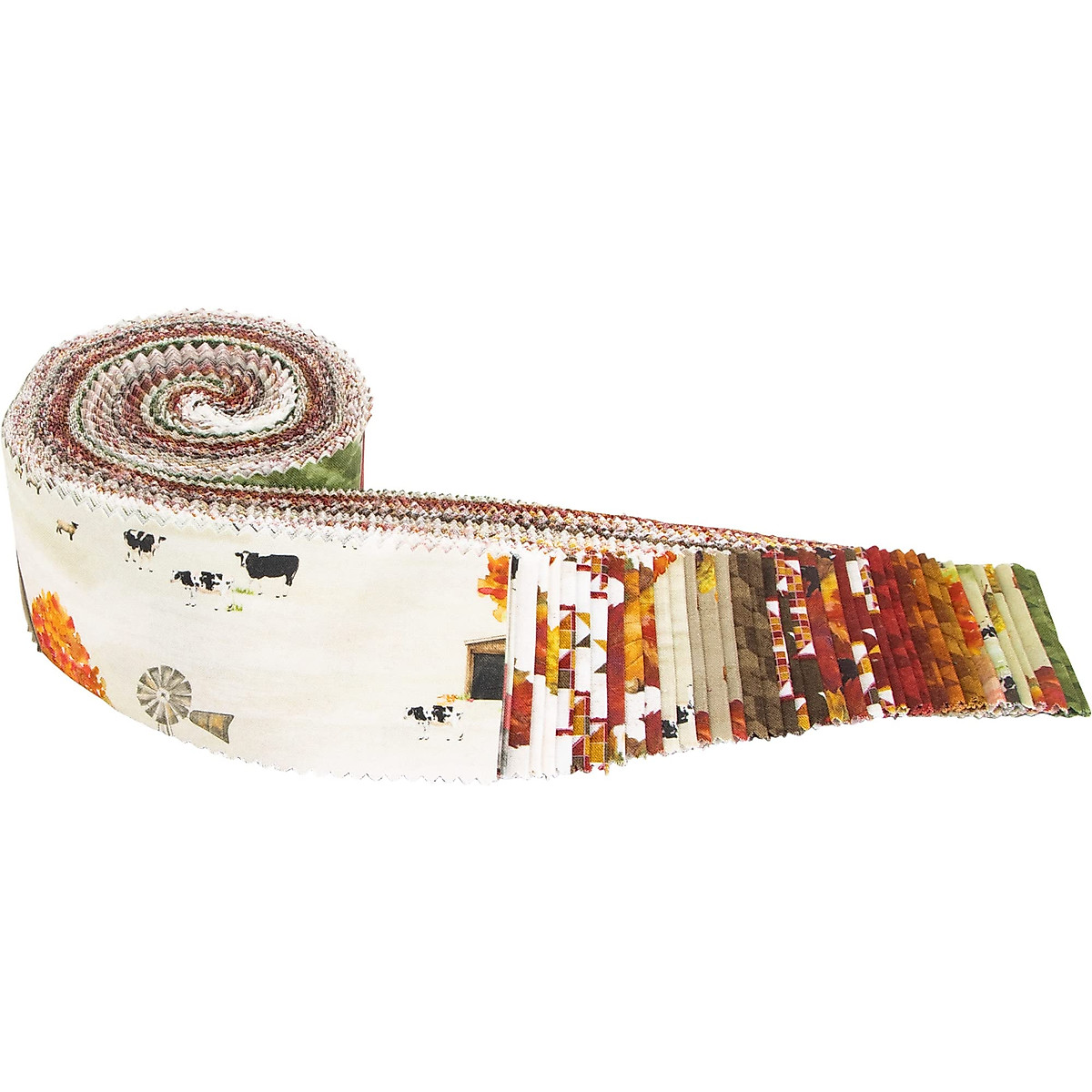 Tara Reed Fall Barn Quilts Rolie Polie 40 2.5-inch Strips Jelly Roll Riley Blake Designs RP-12200-40