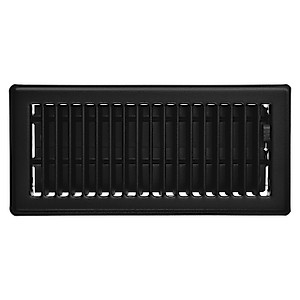 Imperial RG0254 4 x 12-Inch Louvered Floor Register, Matte Black, 2 Pack