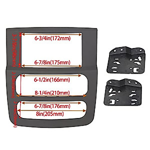 ECOTRIC High Grade Double DIN Stereo Dash Kit Compatible with 2002-2005 Dodge Ram 1500 2500 3500 Pickup Black Without Wiring Harness