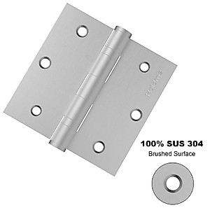 Haidms 3Pack 304 Stainless Steel Silver Ball Bearing Hinges Heavy Duty Door Hinges Brushed Nicekel 3.5 * 3.5 inch Door Hinge Brushed Nickel Door Hinges Interior Door Hinges with Square Corner