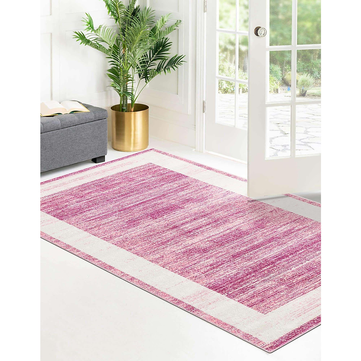 Unique Loom Jill Zarin Uptown Collection Area Rug - Yorkville (5' 3" x 8' Rectangle, Pink/ Ivory)
