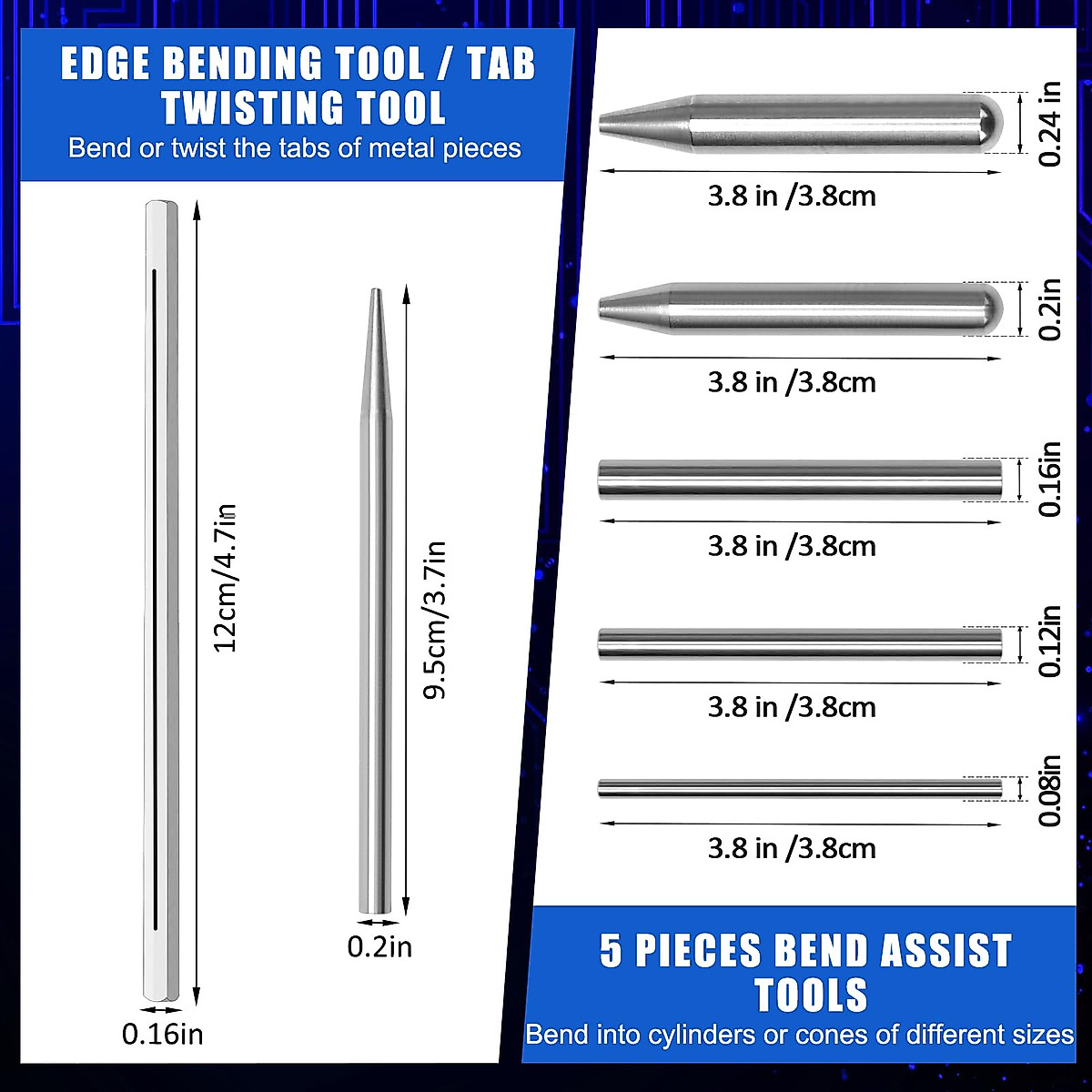 Catcan 17 Pieces Metal Puzzle Tool Set, DIY Metal Model Kit Including Clippers Edge Bending Tools Tab Twisting Tool Cylinder Cone Shape Bend Assist Tool 4 Metal Tweezers (17) (17)