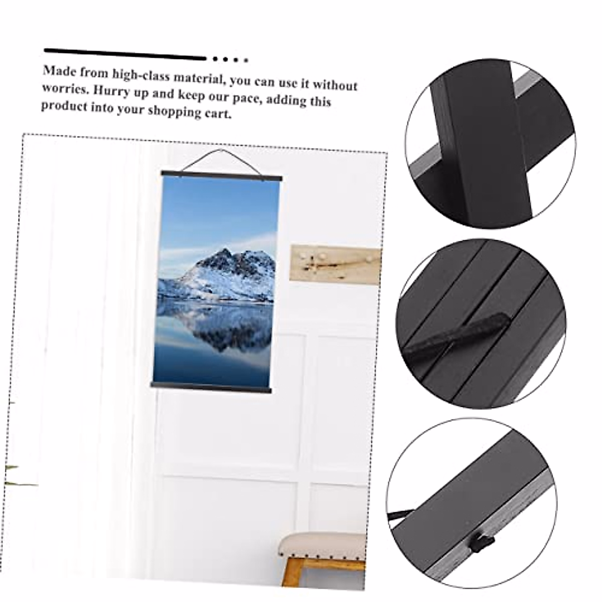 ARTIBETTER 12 Pcs Magnetic Scroll Wall Hanging Poster Holders Magnetic Pictures Magnetic Hanging Frame Artwork Hanger Magnetic Light Hanger Canvas Child Wood Magnetic Attraction Wire Rack