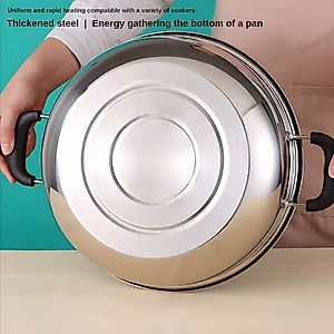 TJHamaipi Stainless Steel Rotary Lift Hot Pot, Shabu Pot, Boil Pot, Suitable for 2-6 People, 7QT Capacity, Iindependent Filter, Thickened Steel, Suitable For Gas Induction Cooker