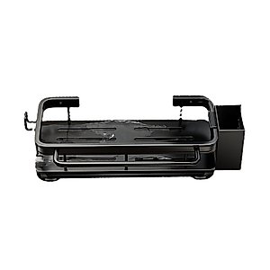 BORDSTRACT Space Saving Kitchen Organizer, Wall Mounted, No Drill Sink Shelf, Sturdy Aluminum Alloy, Drainage Chopstick Holder, Black